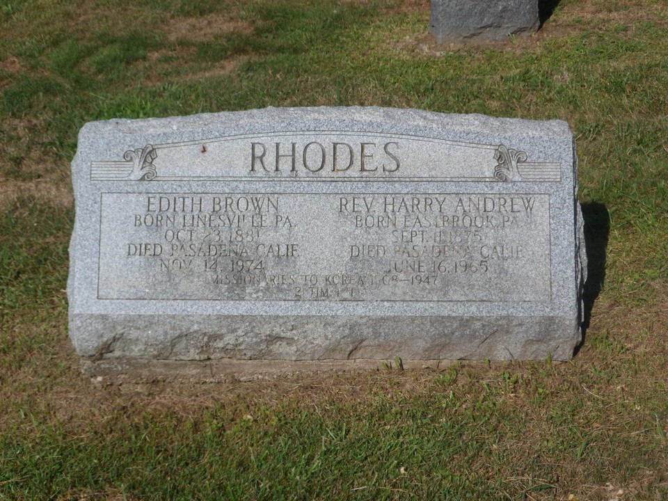 [내한선교사] Rhodes, Harry Andrew